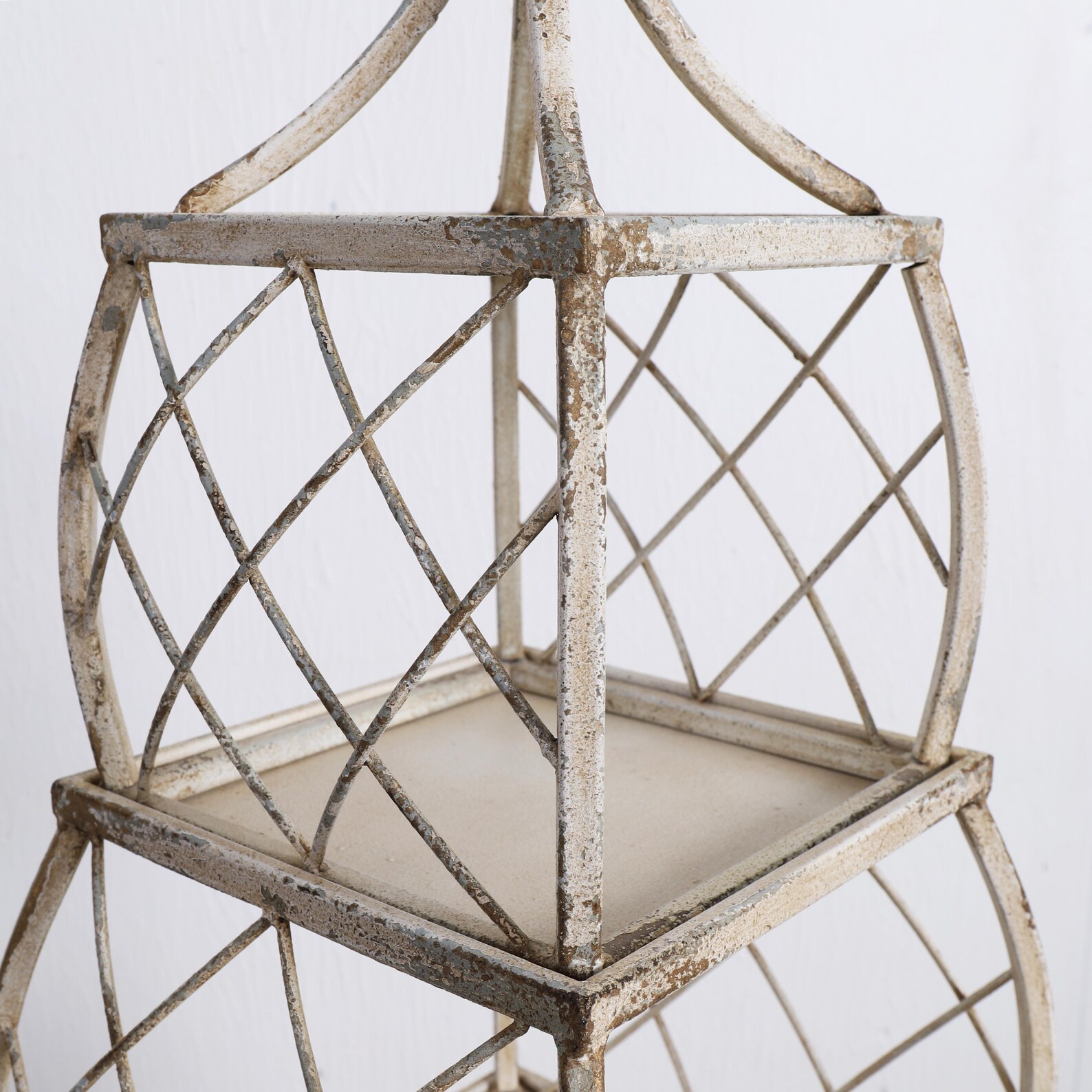 Rustic Metal Shelf Tower French Country Style Decorative Display Stand ...