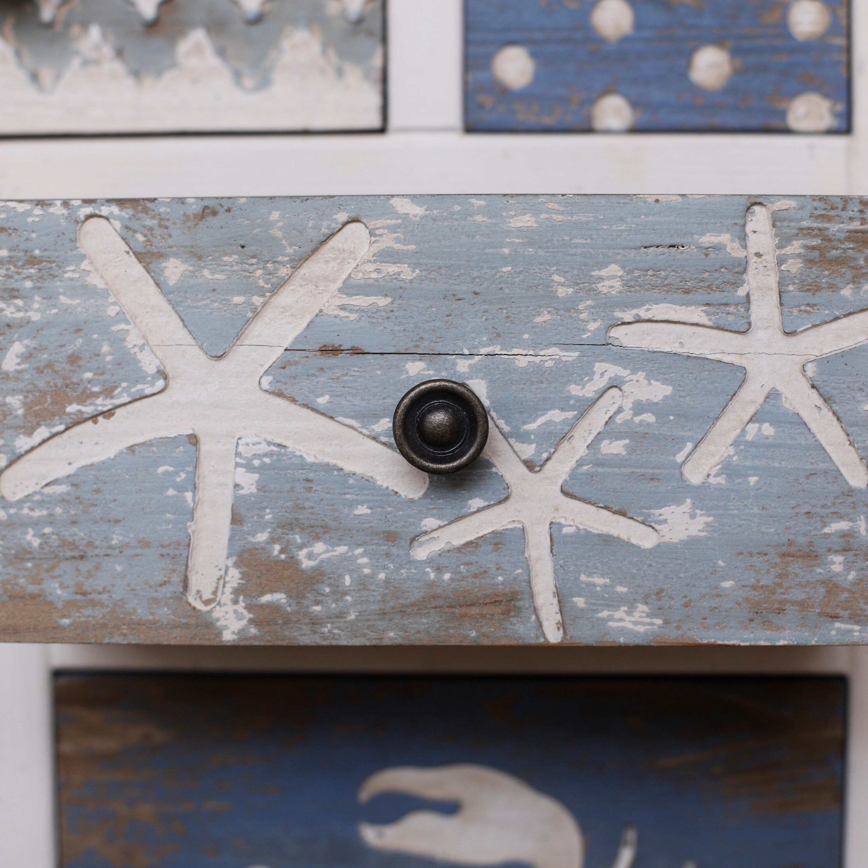 Nautical Coastal Cabinet, Rustic Beachside Storage Chest, Distressed ...