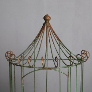 Vintage Green Metal Birdcage Shelf, Decorative Bird Cage Display ...