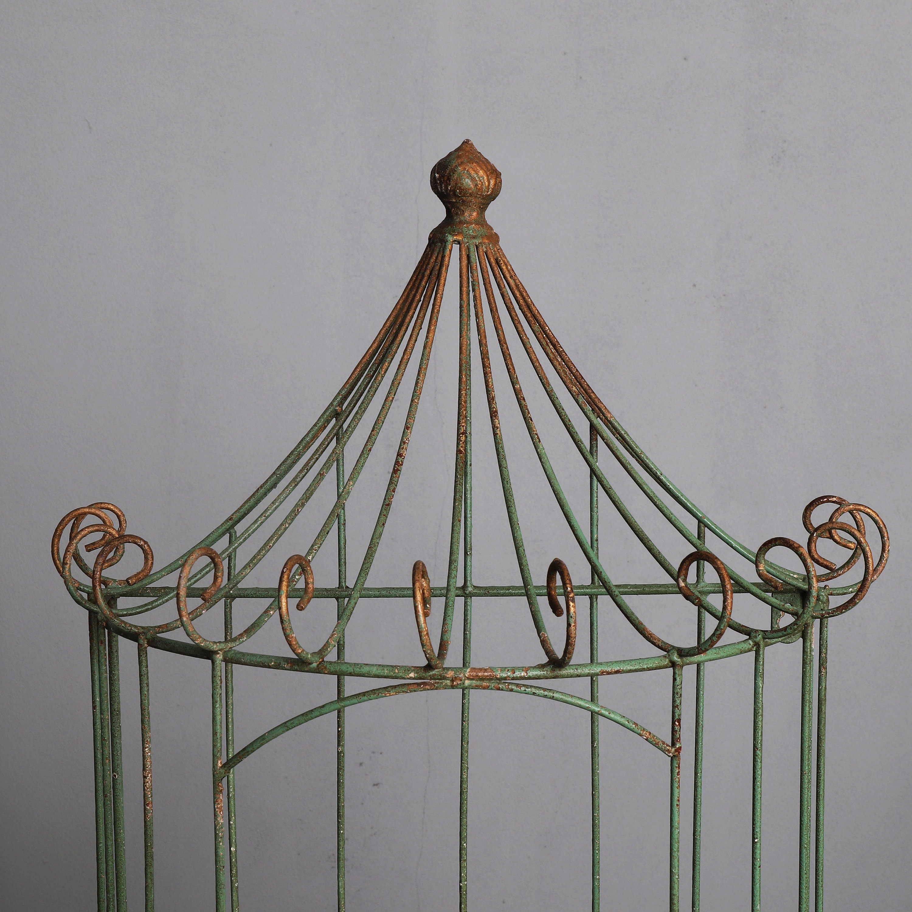 Vintage Green Metal Birdcage Shelf, Decorative Bird Cage Display ...