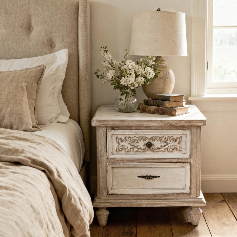 Rustic White Nightstands - Etsy