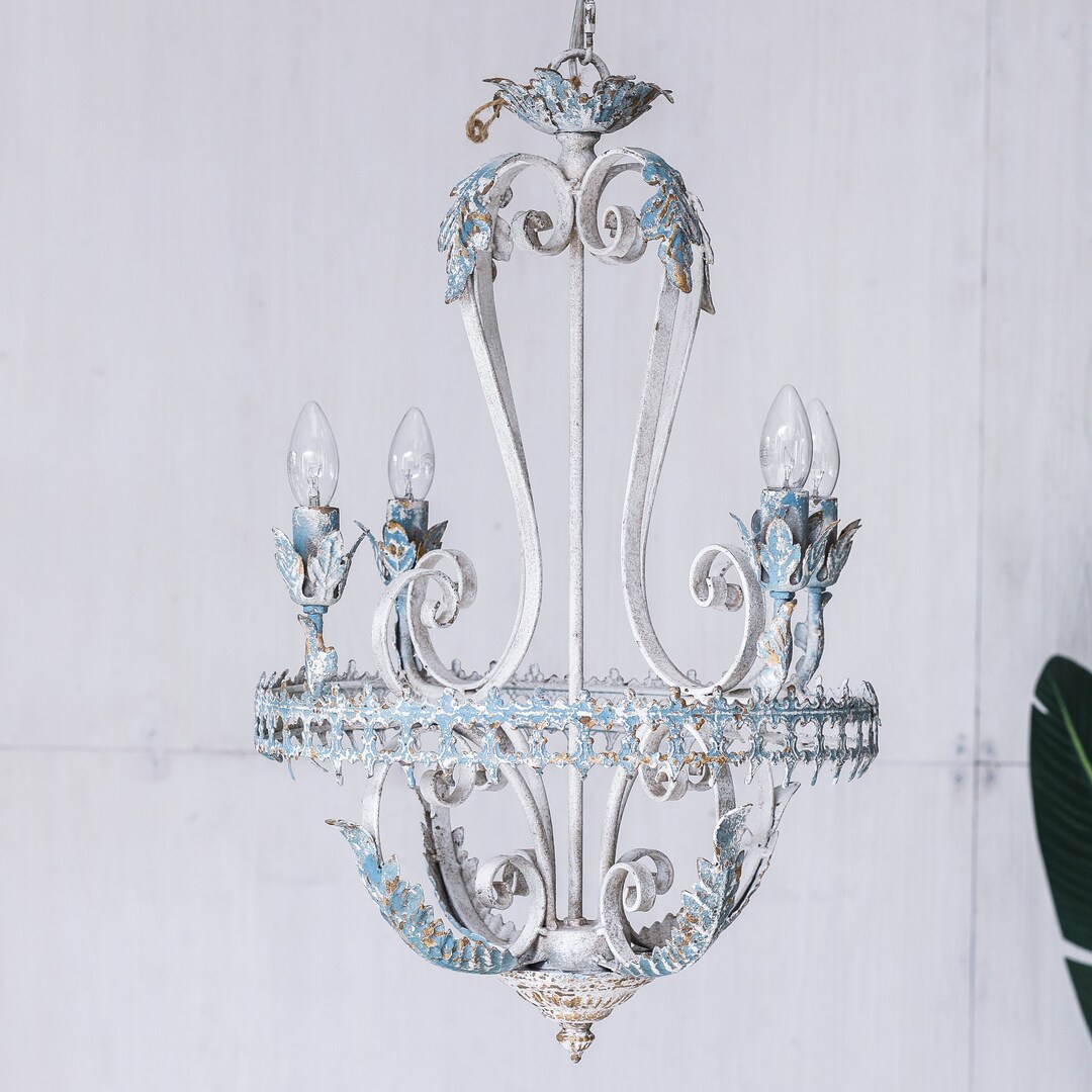 Baroque-inspired Chandelier Shabby Chic Floral Ceiling Light ...