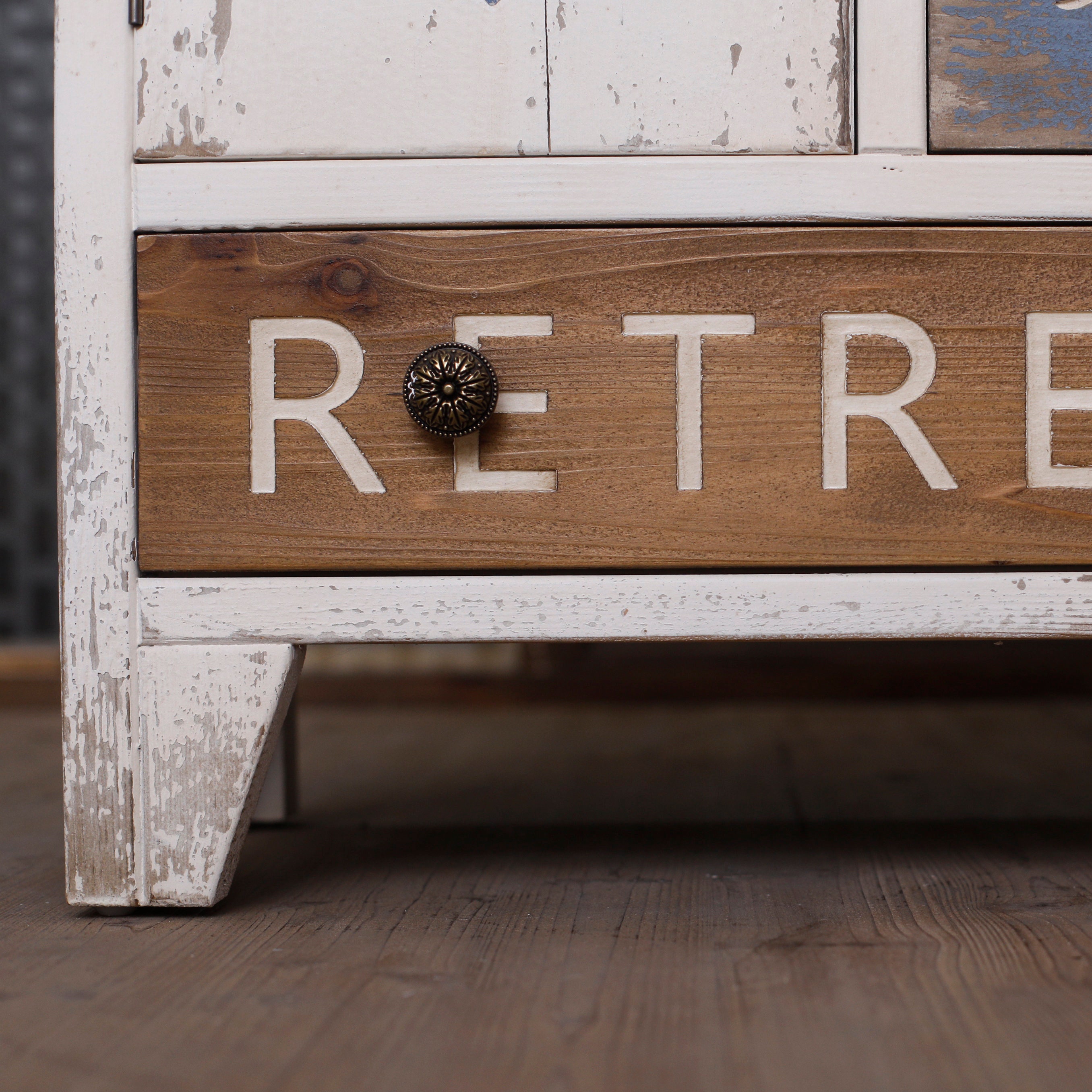 Nautical Coastal Cabinet, Rustic Beachside Storage Chest, Distressed ...