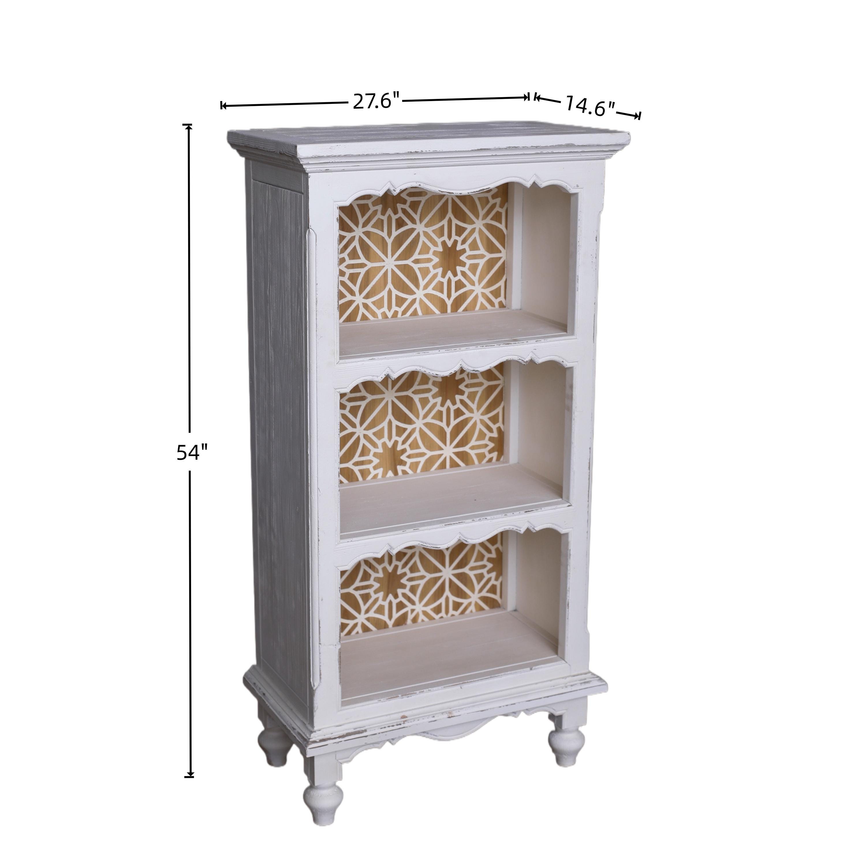 Vintage White Wood Display Cabinet: French Country Farmhouse Shelf - Etsy
