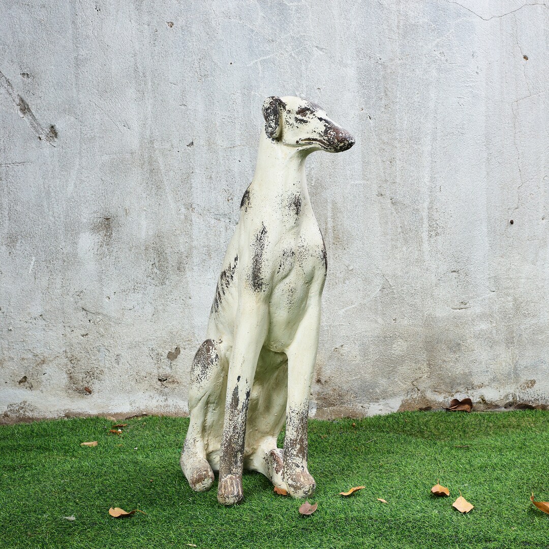 Distressed Vintage Dog Statue - Etsy
