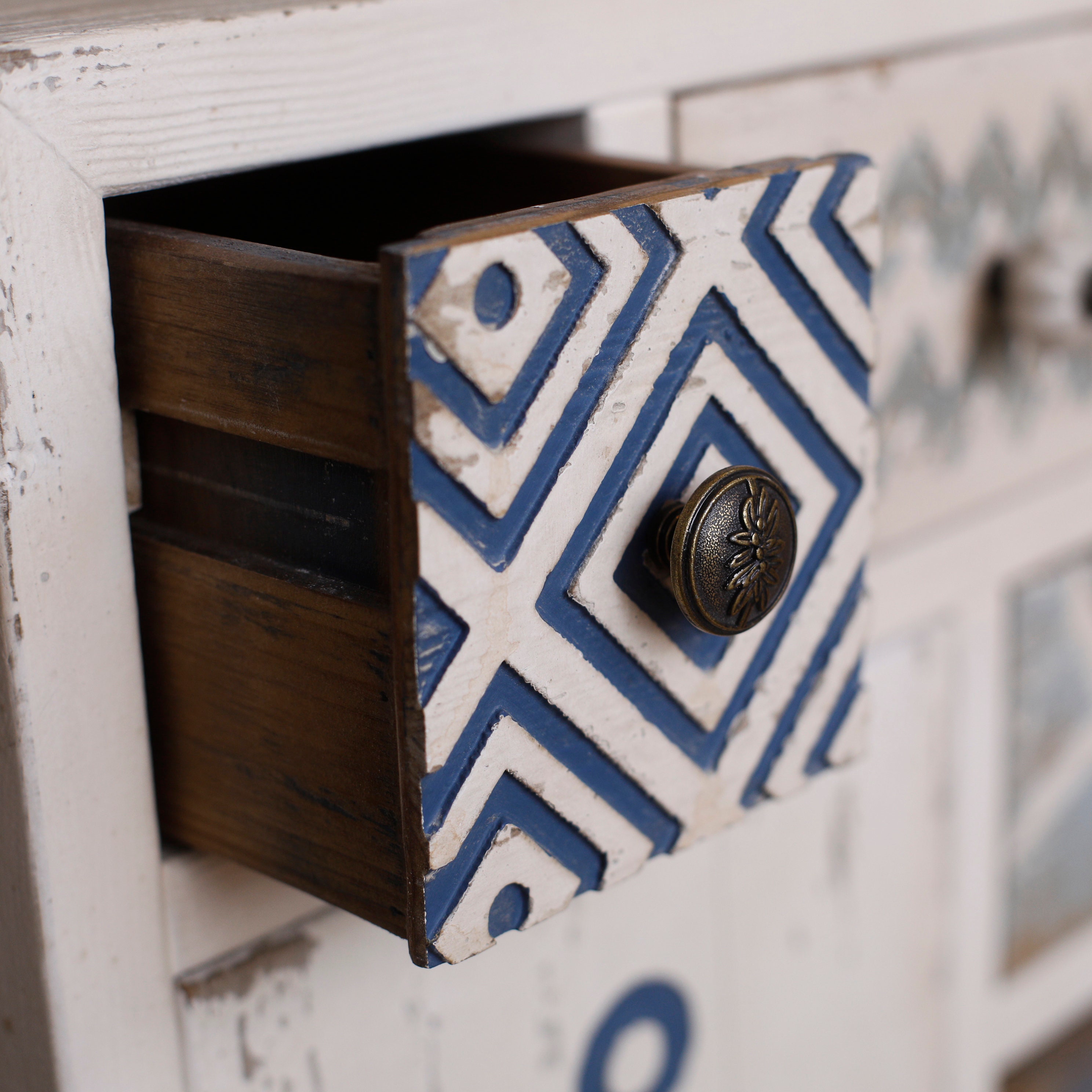 Nautical Coastal Cabinet, Rustic Beachside Storage Chest, Distressed ...