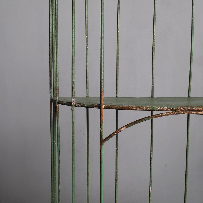 Vintage Green Metal Birdcage Shelf, Decorative Bird Cage Display ...