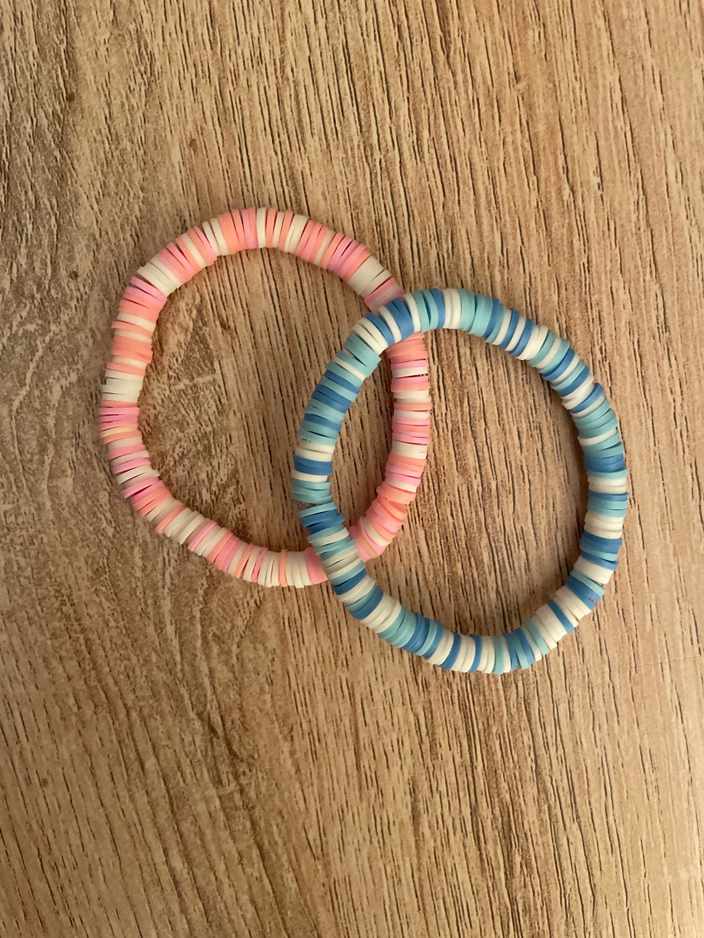Cotton Candy Set Clay Bead Bracelet - Etsy