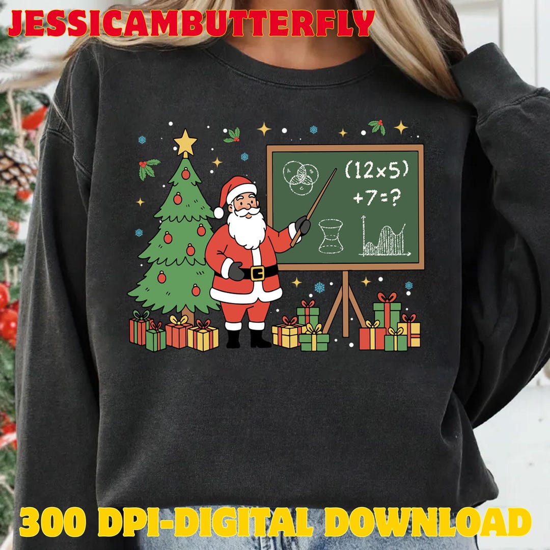 Lehrerin Nikolaus Weihnachten PNG - Mathelehrer Geschenk (Digitaler ...