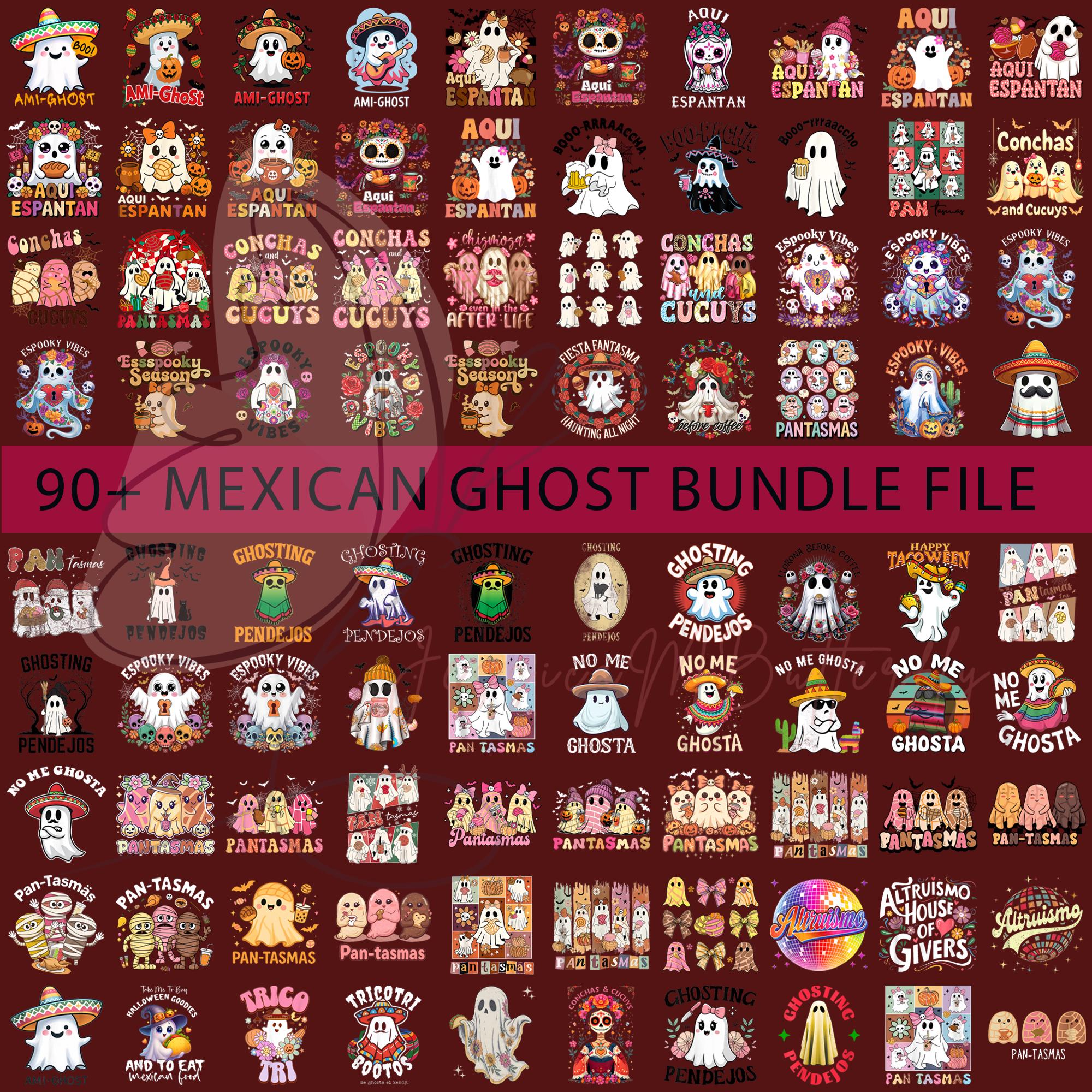 Mexican Ghost PNG Bundle: Funny Halloween & Dia De Muertos Designs ...
