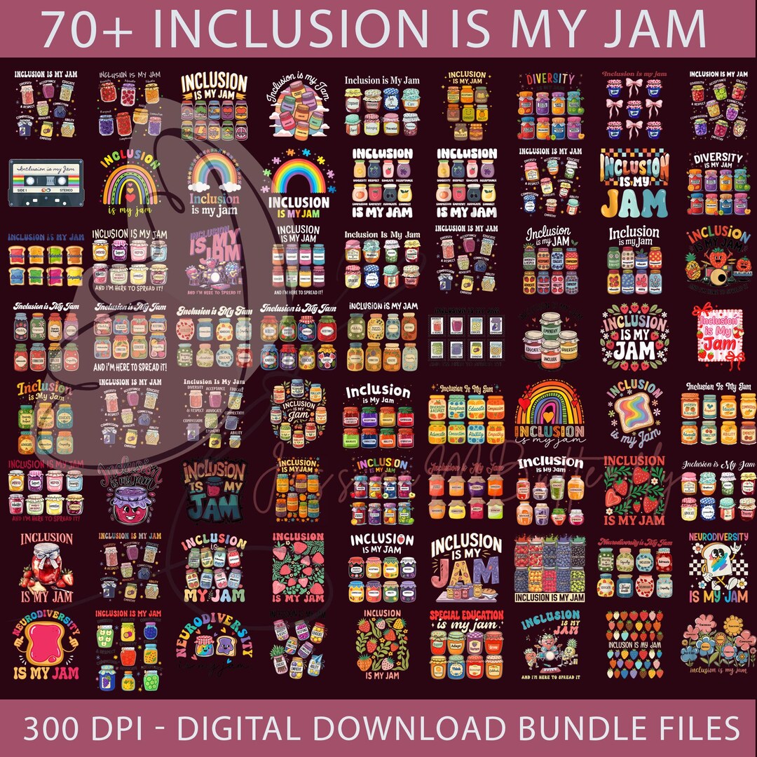 Inclusion is My Jam PNG Bundle: Autism Awareness Designs (digital ...