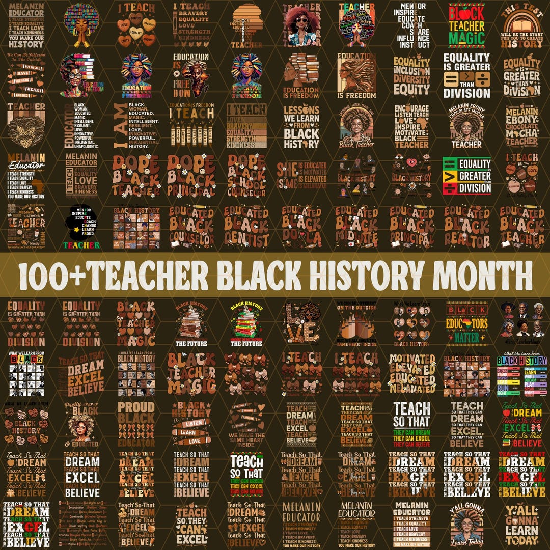 Teacher Black History Bundle Png, Afro American Png, Teacher Black ...