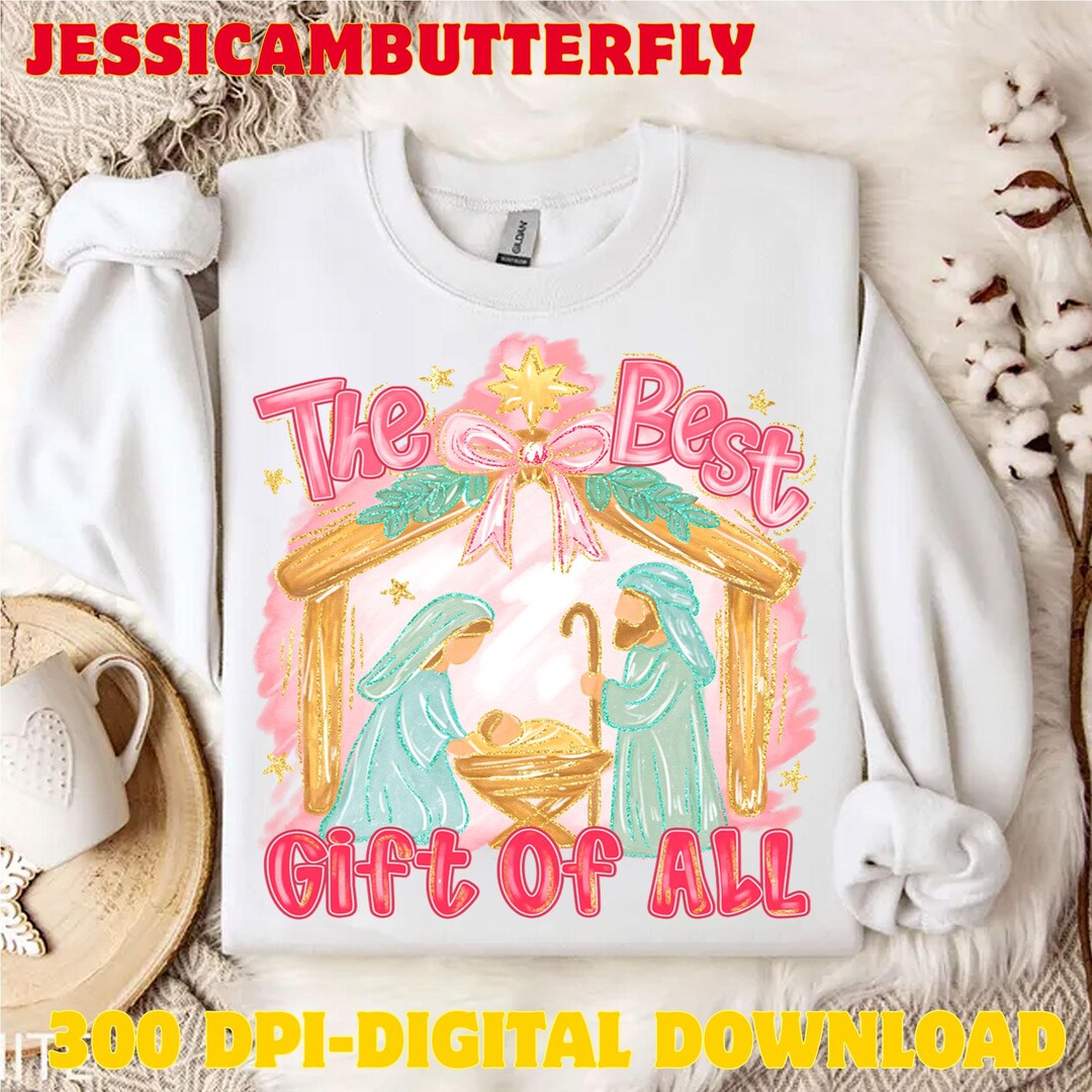Christian Nativity Scene Png, Boho Jesus, Christmas Graphic (digital ...