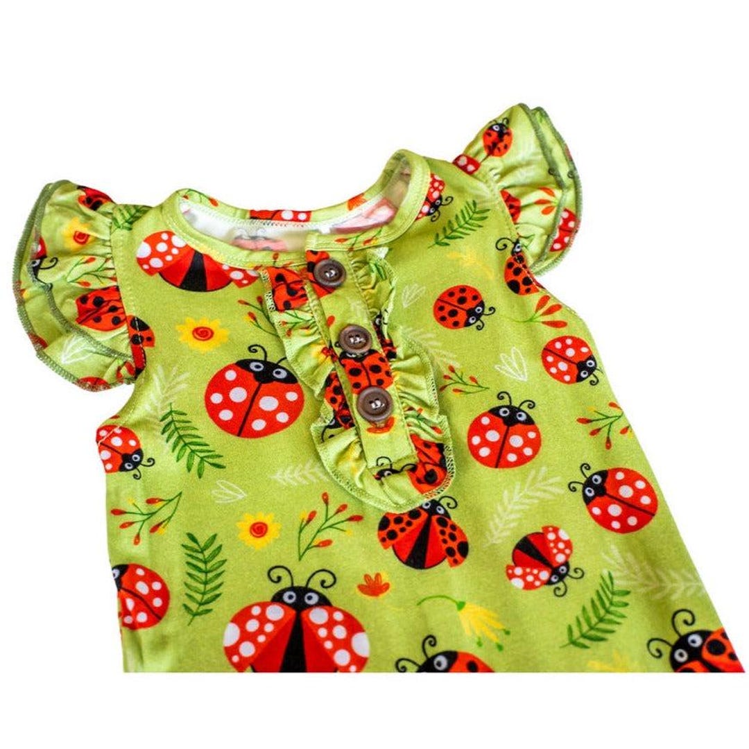 Ladybug Ruffled Bamboo Crescent Zippy - Etsy