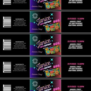 Birthday Invitation Template | 80s Theme Birthday Party Set | Canva ...