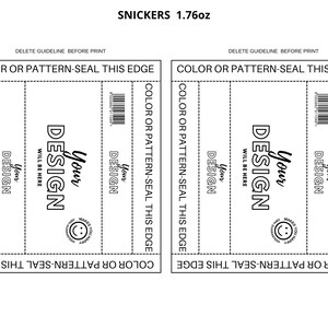 SNICKERS 1.76oz Wrapper Template for Canva Users | Canva Editable ...