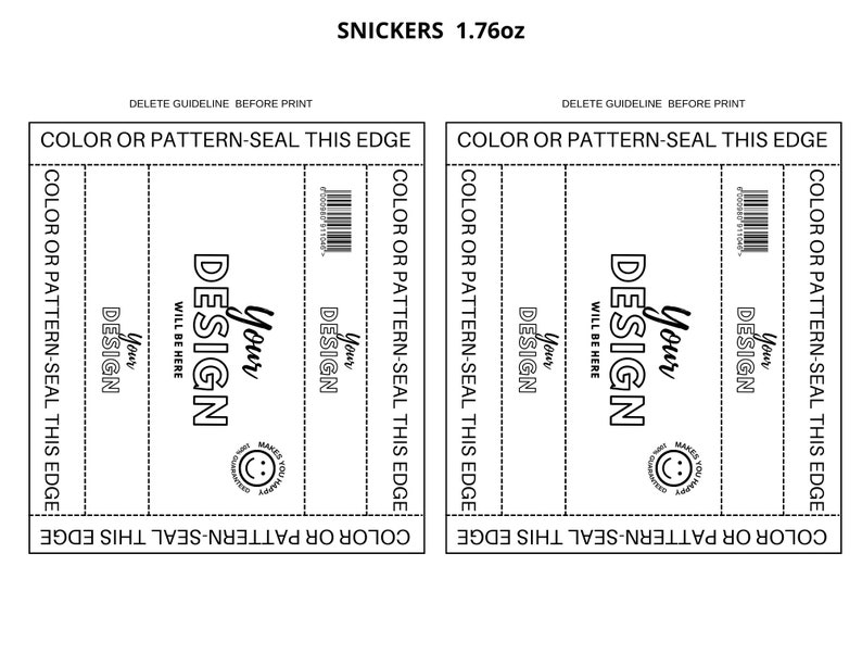 SNICKERS 1.76oz Wrapper Template for Canva Users | Canva Editable Template | Digital Item ...