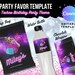 Techno Birthday Party Favor Template: Chip Bag, Water Bottle, Chocolate ...