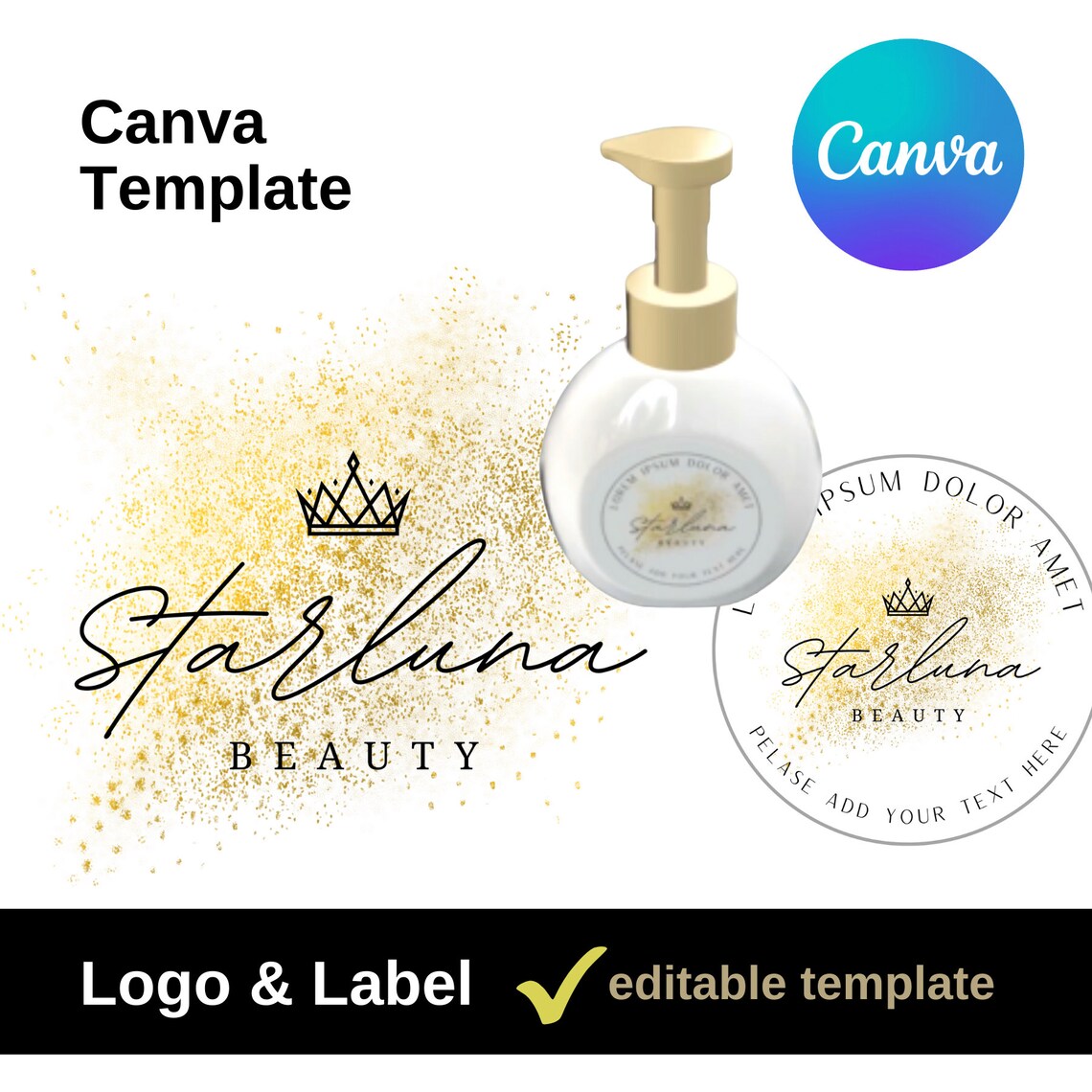Logo Design Template Cosmetic Logo + Label Template Editable | Cosmetic ...