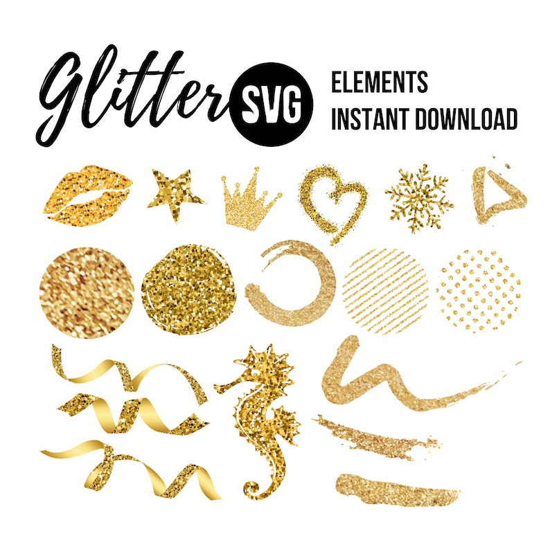 Glitter SVG Elements Instant Download - Etsy