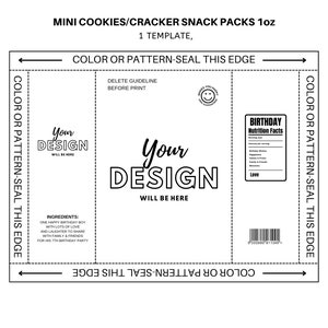 Canva Template Mini Cookies Animal Crackers 1oz Template for Canva ...