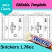 SNICKERS 1.76oz Wrapper Template for Canva Users | Canva Editable ...