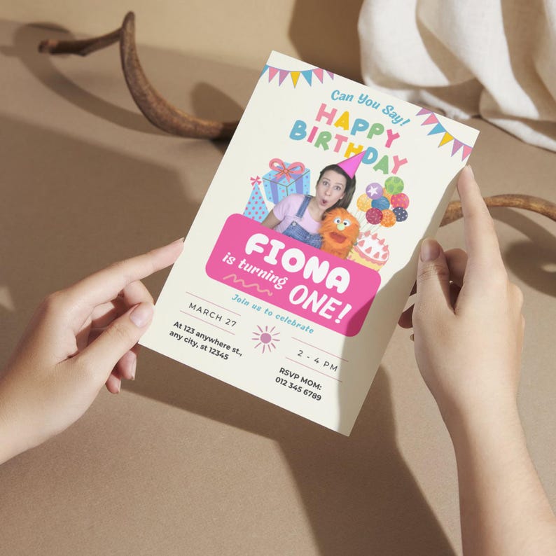 Ms Rachel Theme Invitation Party Favor Bundle Template Canva Editable ...