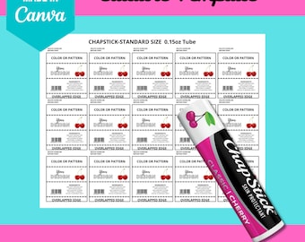 Chapstick 0.15oz Template for Canva (digital Item) - Etsy