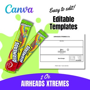 Printable Design AIRHEADS XTREMES 2 Oz | DIY Birthday Nutrition Label ...