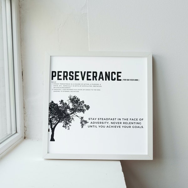 Perseverance Motivational Wall Art - Etsy