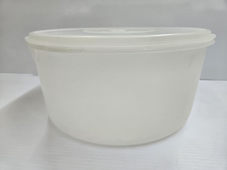 1960'slarge Round Tupperware Carry All Container With Snap on Lid Deep ...