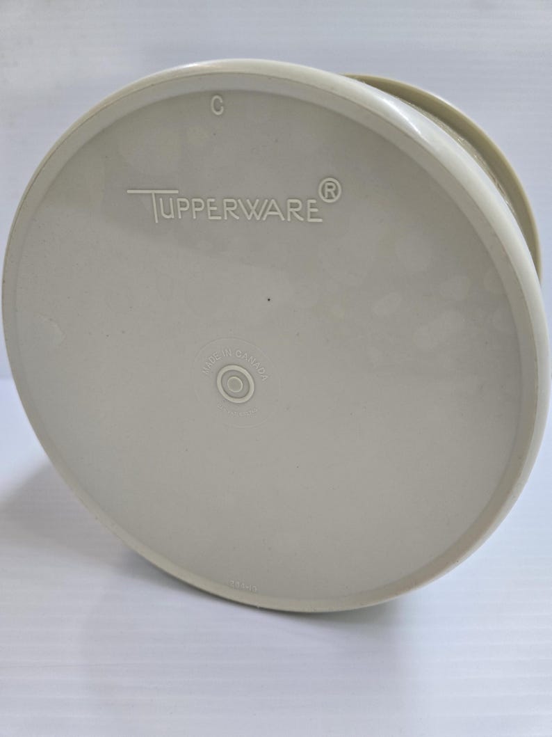 Retro Tupperware 228-265: Brown-emblem Almond Lidded Handolier Canister ...