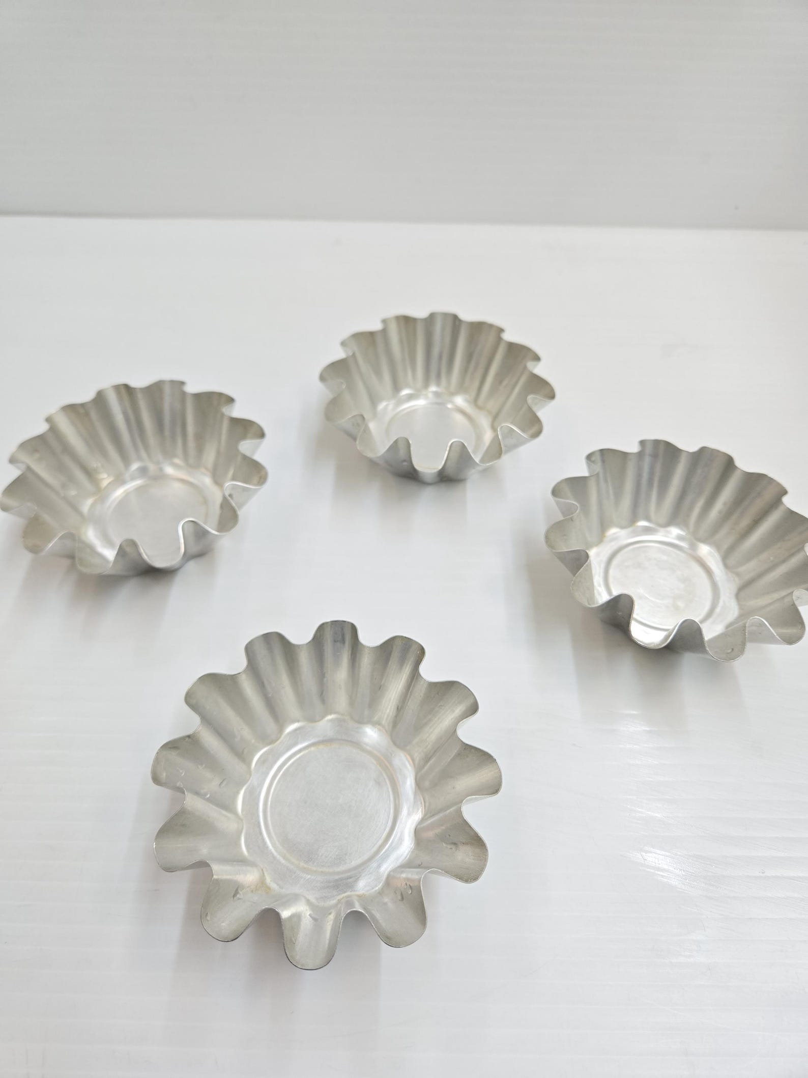 Vintage Set of 4 Aluminum Sandbakkel Cookie Biscuit Cake Molds, Fluted ...