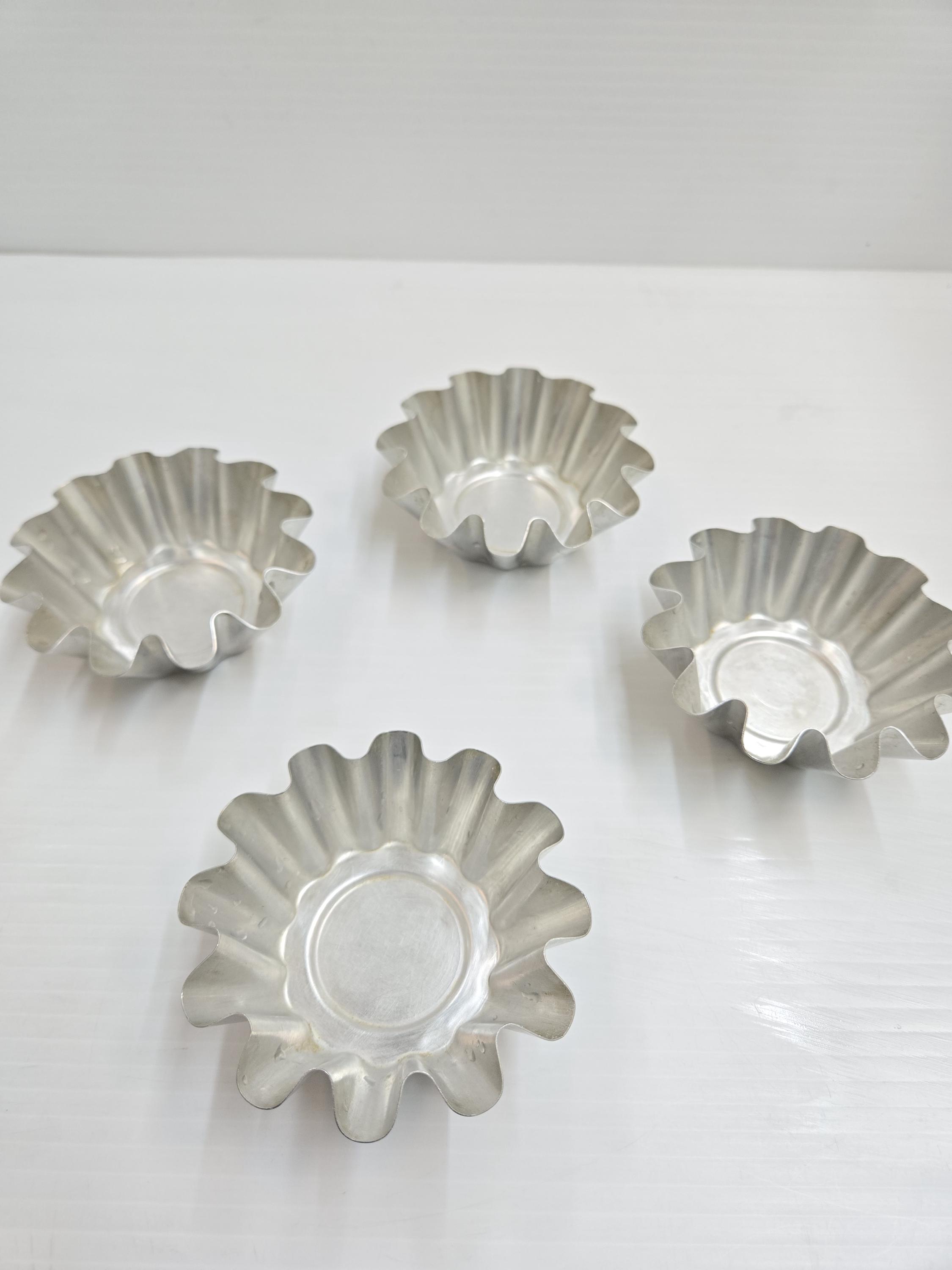 Vintage Set of 4 Aluminum Sandbakkel Cookie Biscuit Cake Molds, Fluted ...