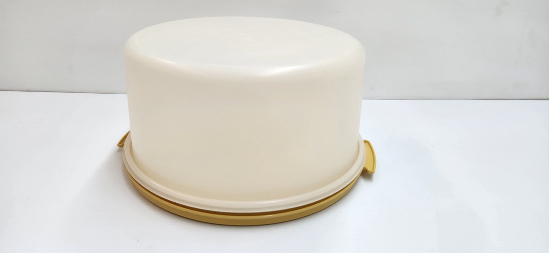 Vintage Tupperware Cake Pie Taker/keeper With Handle Yellow Gold - Etsy