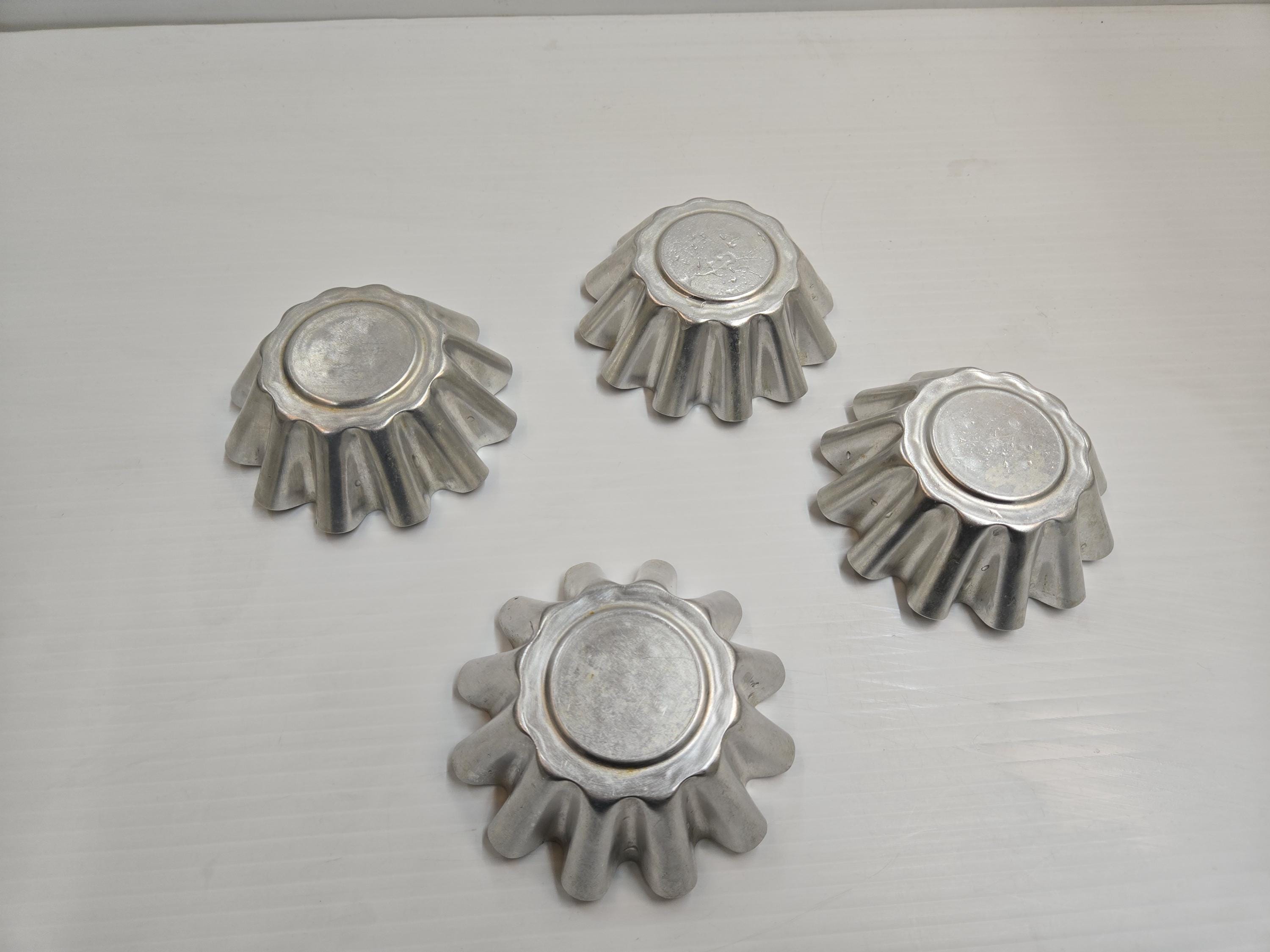 Vintage Set of 4 Aluminum Sandbakkel Cookie Biscuit Cake Molds, Fluted ...