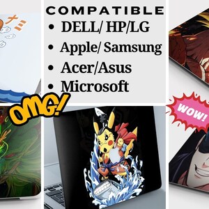 Pack of 15 Anime Laptop JPG Skin Decals, Anime JPG Stickers, Dell, Hp ...