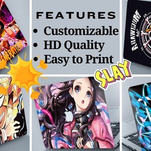 Pack of 15 Anime Laptop JPG Skin Decals, Anime JPG Stickers, Dell, Hp ...