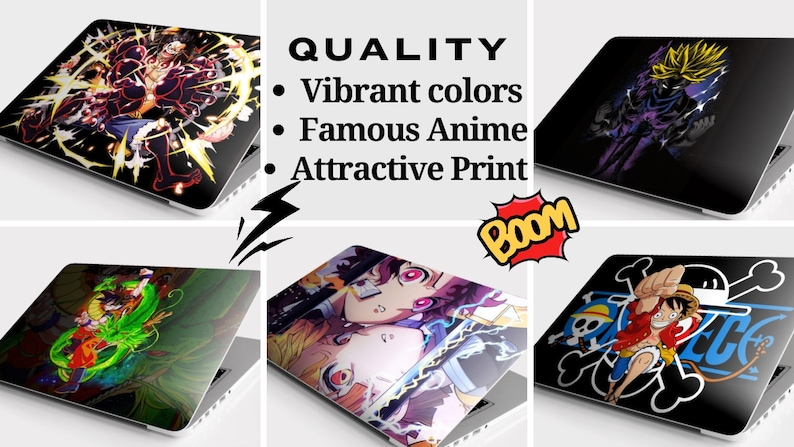 Pack of 15 Anime Laptop JPG Skin Decals, Anime JPG Stickers, Dell, Hp ...