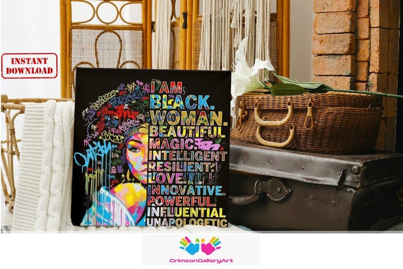 Black Women Poster, Women Poster Art, Wall Art Prints, Digital Print ...