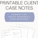 Printable Client Case Notes / Progress Notes - Social Workers, Case ...