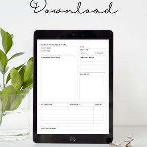 Printable Client Case Notes / Progress Notes - Social Workers, Case ...