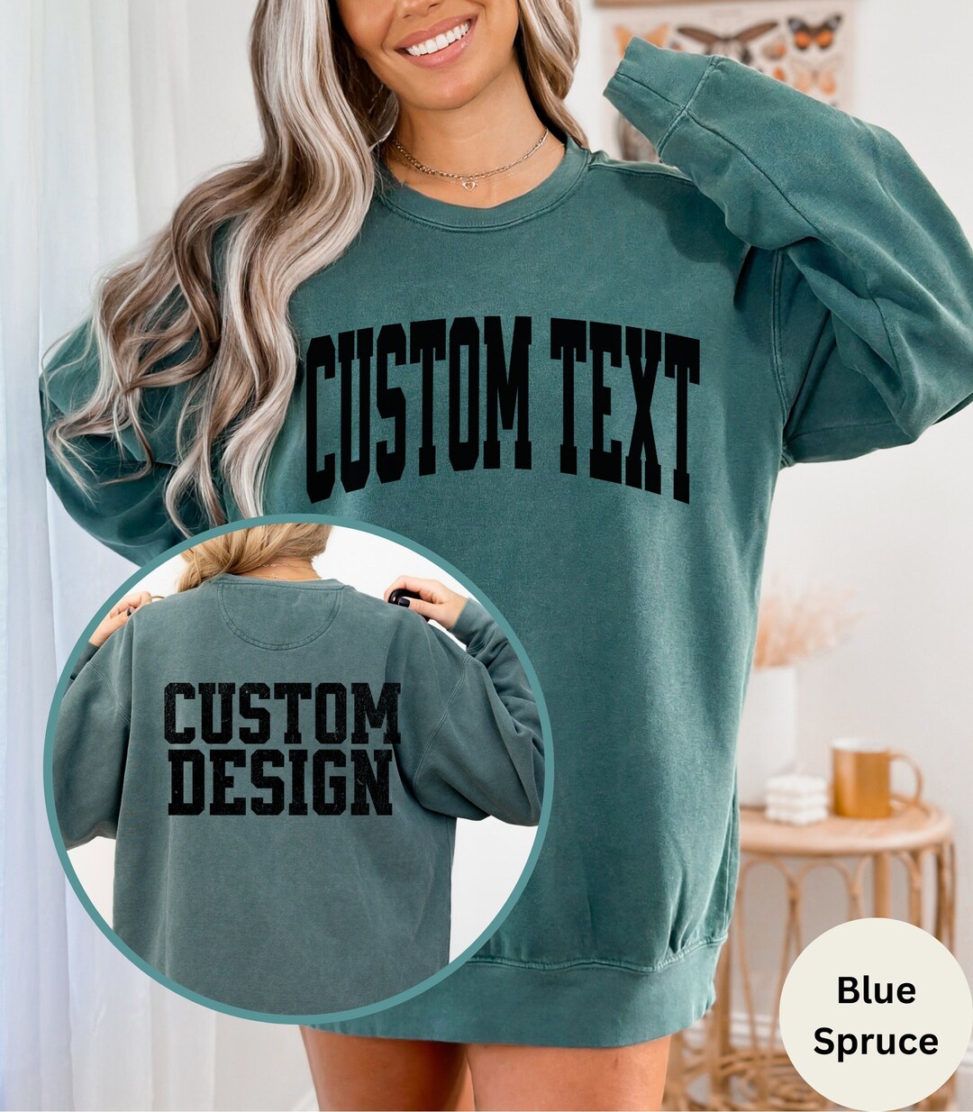 Custom Front and Back Sweatshirt, Custom Comfort Colors Sweater, Custom ...