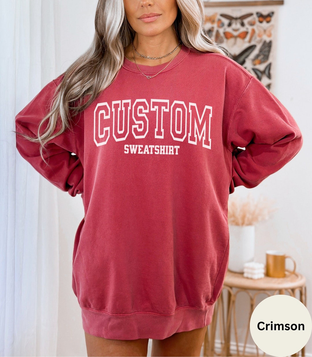 Custom Sweatshirt, Custom Comfort Colors Sweatshirt, College Letters ...