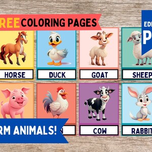 Farm Animal Printable Flashcards • Editable Montessori Cards • Learning ...
