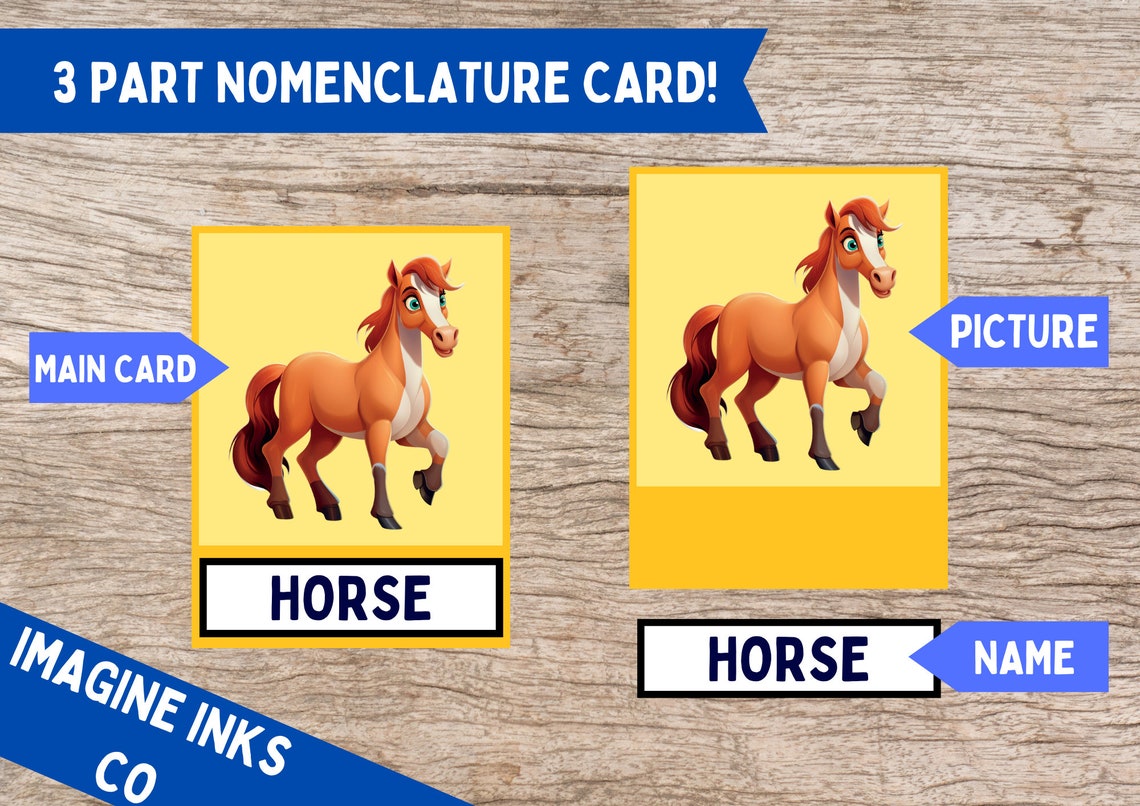 Farm Animal Printable Flashcards • Editable Montessori Cards • Learning ...