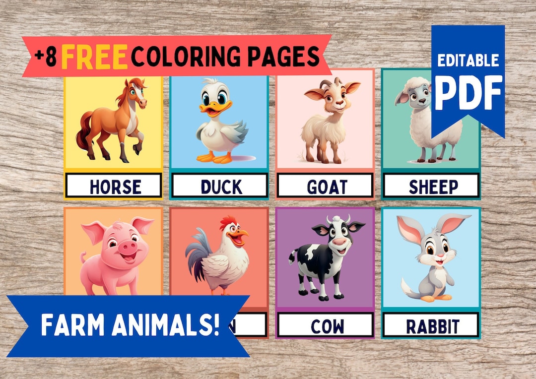 Farm Animal Printable Flashcards • Editable Montessori Cards • Learning ...