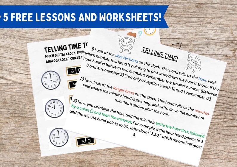 Telling Time Printable Flashcards 30 Editable Montessori Cards Flash ...