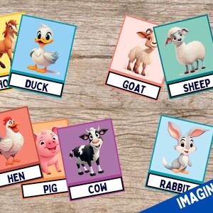 Farm Animal Printable Flashcards • Editable Montessori Cards • Learning ...