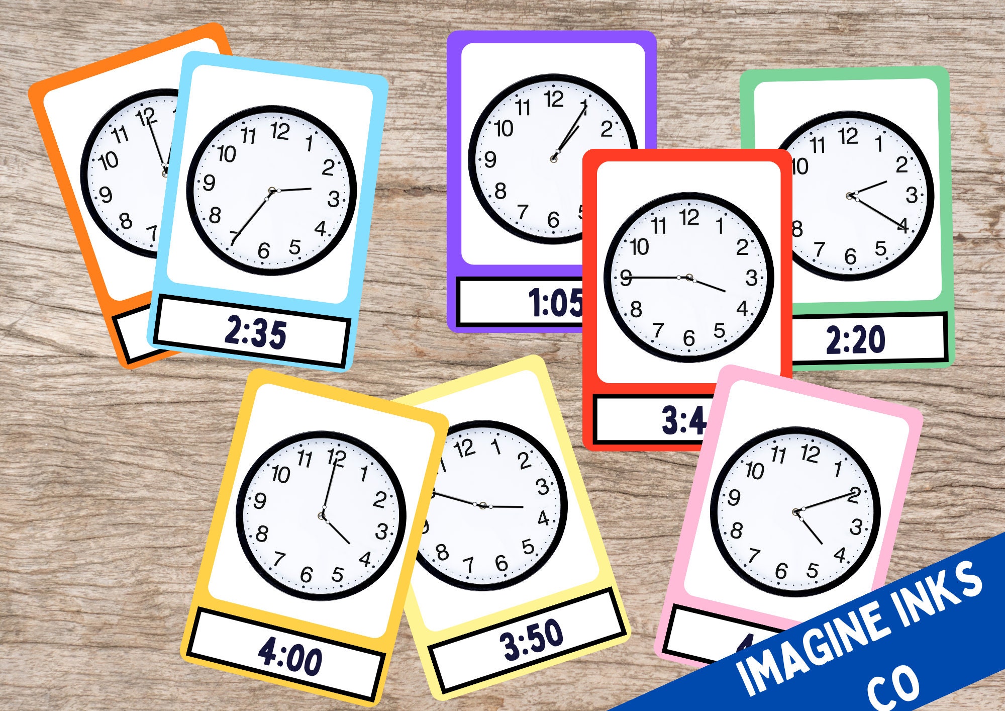 Telling Time Printable Flashcards • 30 Editable Montessori Cards ...